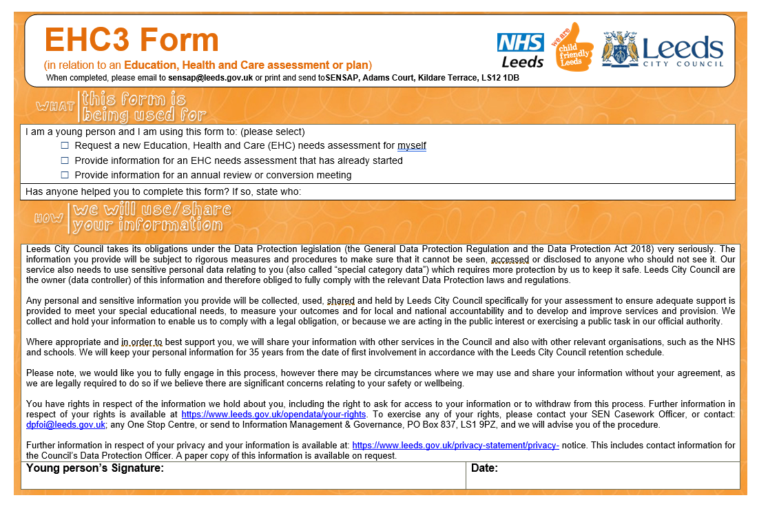 Applying for an EHCP | Leeds SENDIASS